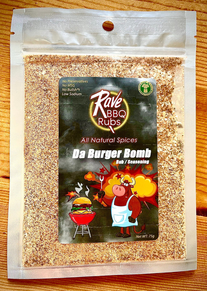Rave BBQ | Da Burger Bomb Rub/Seasoning - 75g bag– Rampage Coffee Co.