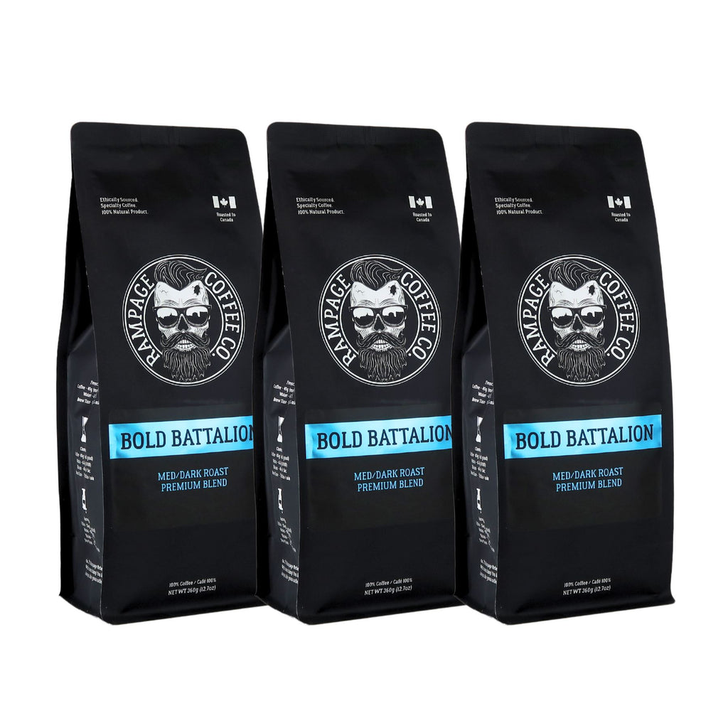 BOLD BATTALION | Med/Dark Premium Blend– Rampage Coffee Co.