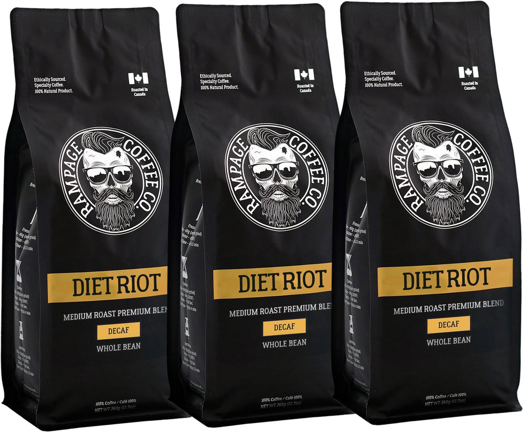 Diet Riot Medium Roast Decaf – Smooth Premium Coffee– Rampage Coffee Co.